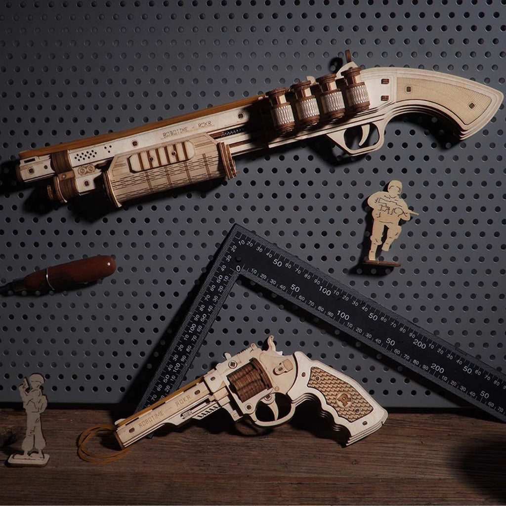 ROKR Terminator M870 Shotgun LQ501 3D Wooden Puzzle - Pump-Action with ...